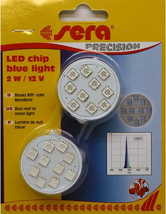 sera led chip blue light (2sts) 2w - 12v | bol