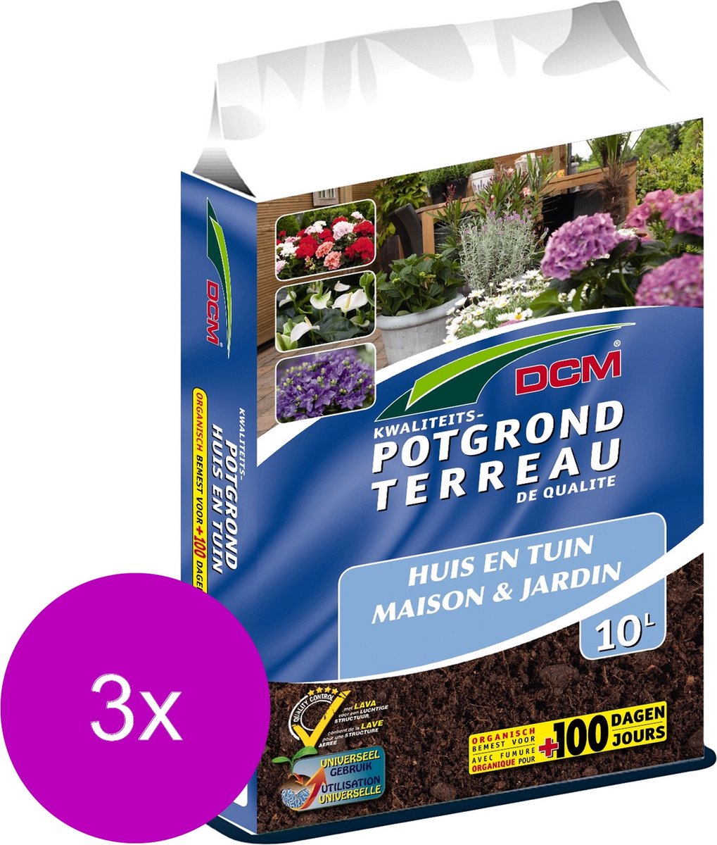 Dcm Potgrond Huis & Tuin - Potgrond - 3 x 10 l | bol.com