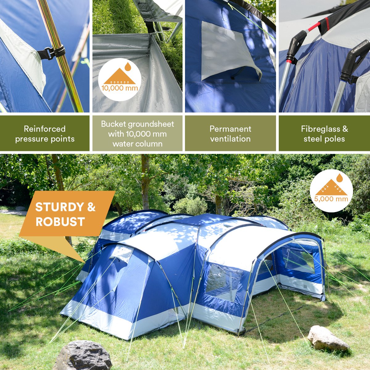 Skandika Nimbus 12 Tent – Koepeltenten – 12 persoons familietent ...