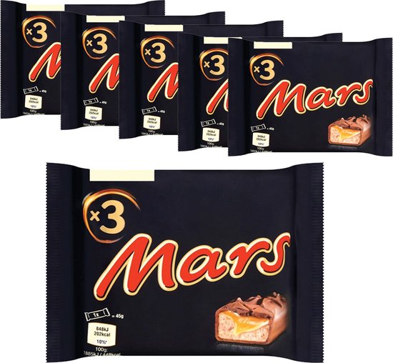 6 x 3-pack Mars á 135 gram - Voordeelverpakking Snoepgoed | bol