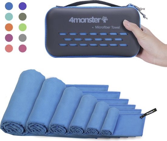 microvezel handdoek S 40x80 blauw - sporthanddoek - reishanddoek ...