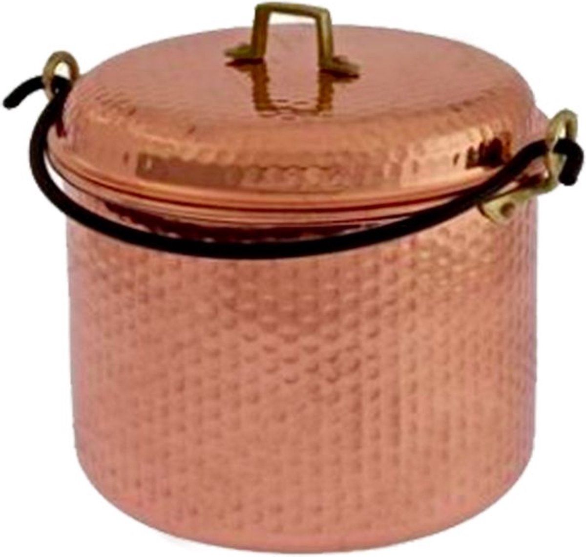 Koperen potten gehamerd met handvatten 24 cm | bol.com