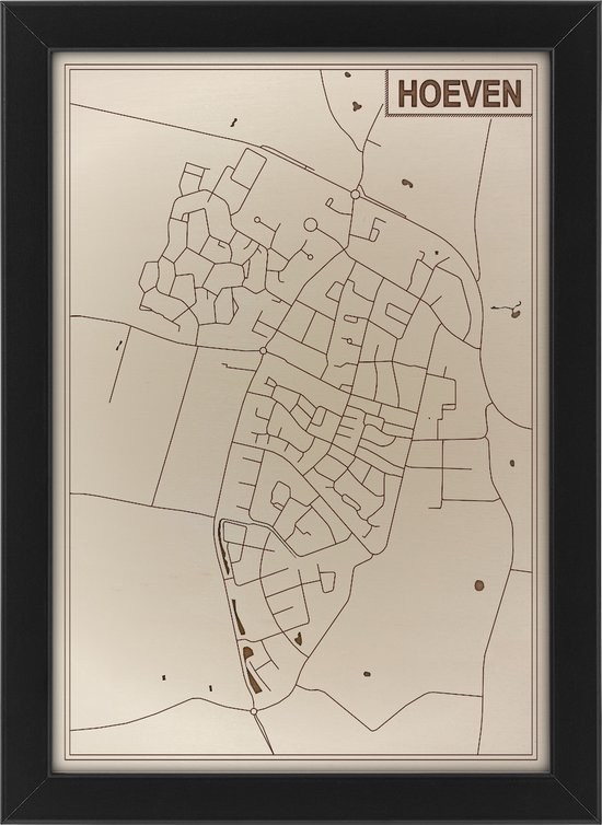 Houten stadskaart van Hoeven | bol
