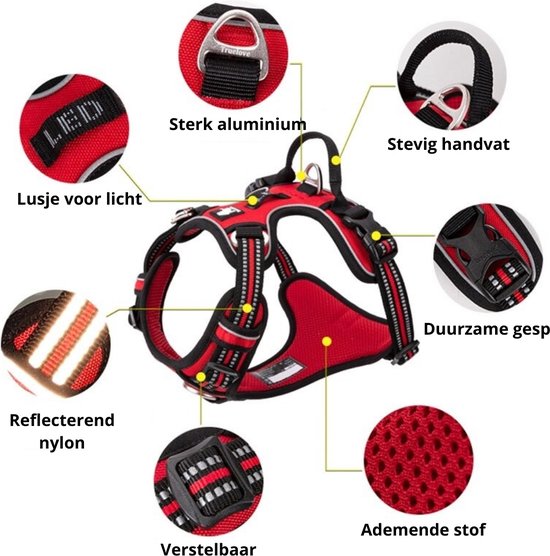 TRUELOVE – Hondenharnas – Hondentuigje – Reflecterend Nylon – Anti-trek Tuig –... | bol