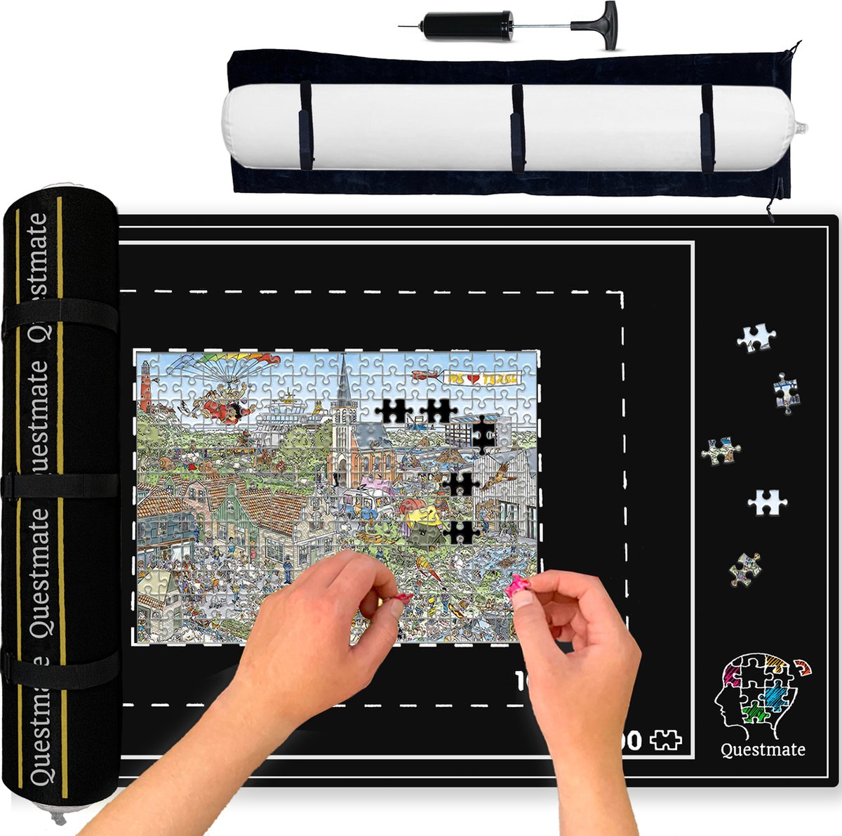 Legpuzzel Puzzelmat met Indicatielijn - Portapuzzle Puzzelkleed ...