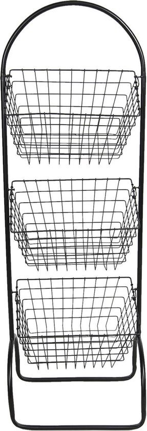 Opbergrek Manden 45*36*134 cm Zwart Ijzer Rechthoek Keukenrek Rek | bol