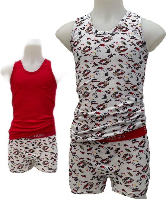 Embrator jongens Ondergoedsetje 3-stuks wit mix maat 128/134 | bol