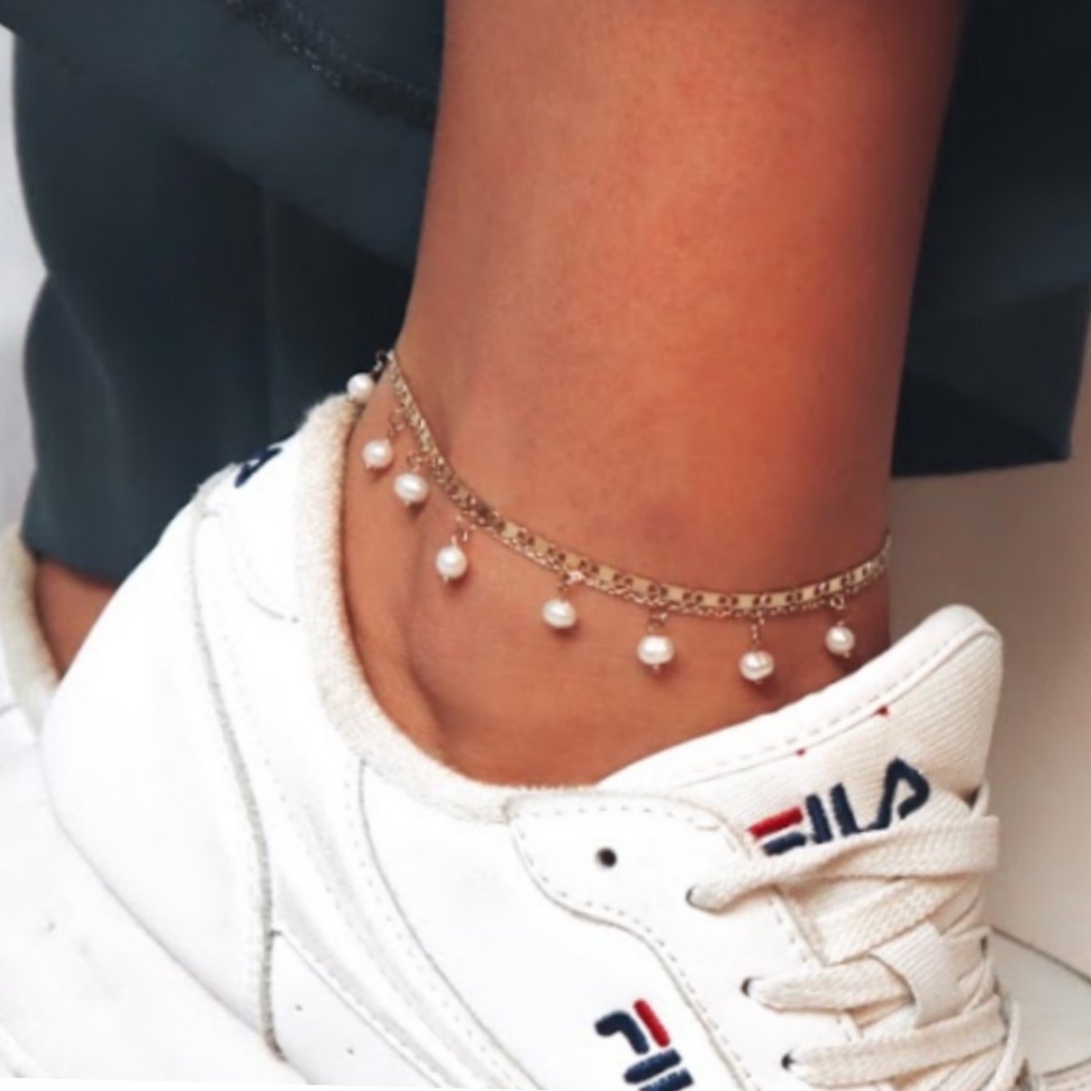 Enkelband met Rechthoekige Platen - Roestvrij staal - Enkelband ...