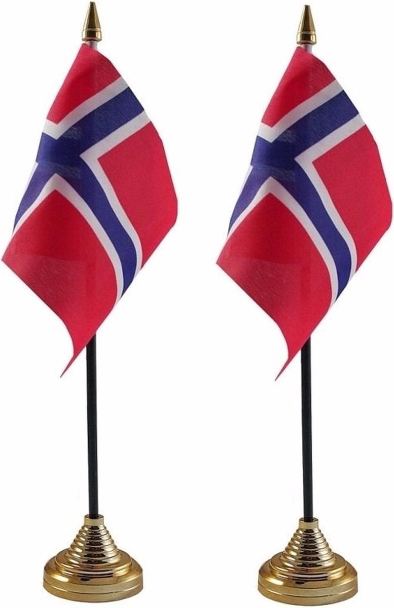 2 x drapeaux de table Norvège 10 x 15 cm avec étendard - Décoration ...