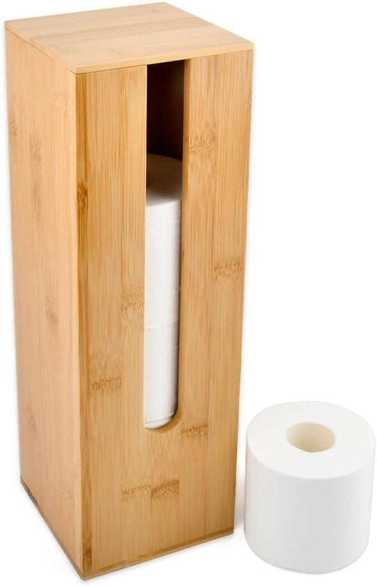 Bamboe toiletpapierhouder - reserverolhouder - staande wc-rolhouder - 1 ...