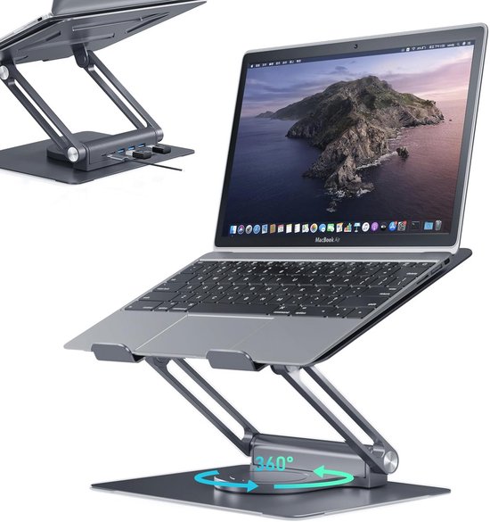 Verstelbare Laptopstandaard met USB-C en USB-A – Ergonomische ...