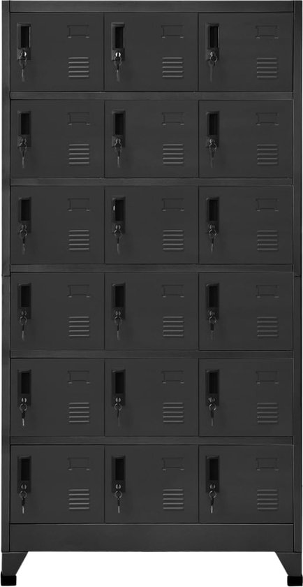 vidaXL Lockerkast staal antraciet 90x40x180 cm Lockerkast - Metalen ...