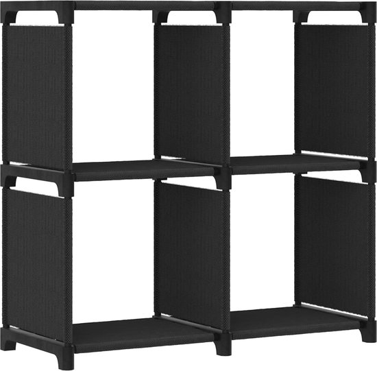 vidaXL Kast met 4 vakken - Zwart - 69x30x72,5 cm Vakkenkast ...