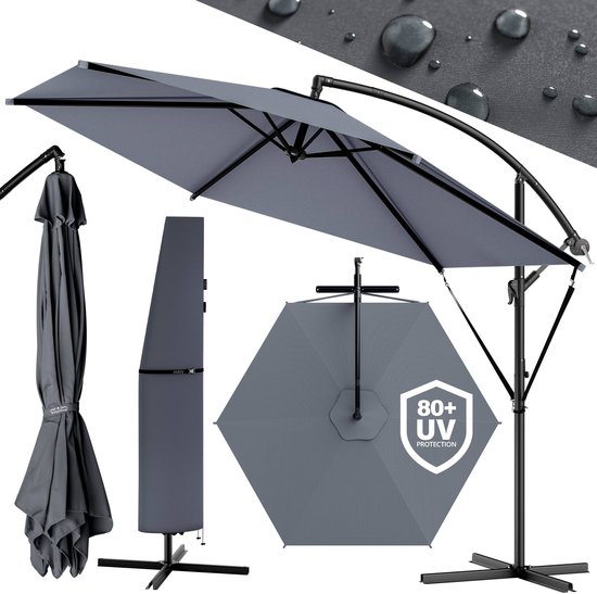 Kingsleeve Parasol - Ø330cm UV-Bescherming 80+ Slinger - Antraciet | bol