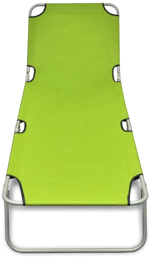 vidaXL Ligbed - Inklapbaar Staal - Appeltjesgroen Ligbed - Ligstoel - Tuinstoel -... | bol