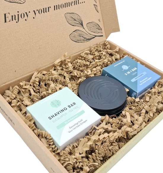 Shampoobars - Mannen Zeep Cadeau - 3 in 1 Bar - Shavingbar - Reisblikje ...