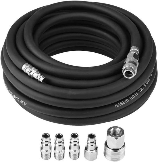 Persluchtslang rubber snelkoppeling 15 m 300 psi duurzame flexibele ...