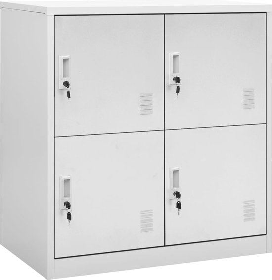 vidaXL Lockerkast - Staal - 90x45x92,5 cm - Lichtgrijs Lockerkast ...