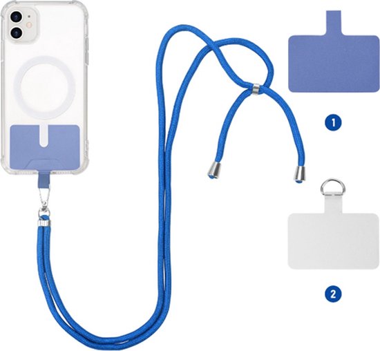 Telefoonkoord - Universeel - Blauw - Voor alle Telefoons - inclusief 2 ...