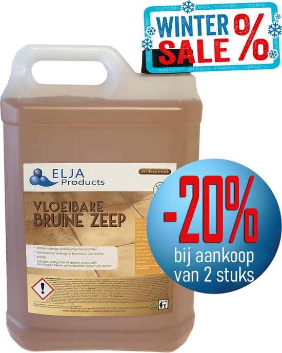 Elja vloeibare bruine zeep | 5L | Vloeren | Milieuvriendelijk | Natuurzeep | bol