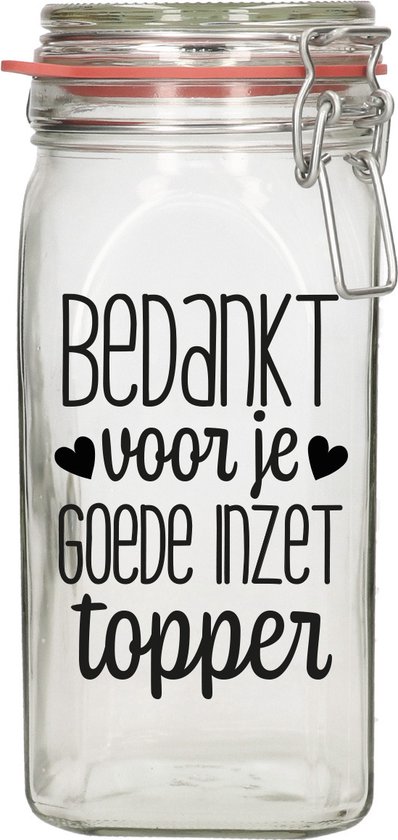 Bellatio Decorations Cadeau voorraadpot/snoeppot - bedankt topper ...