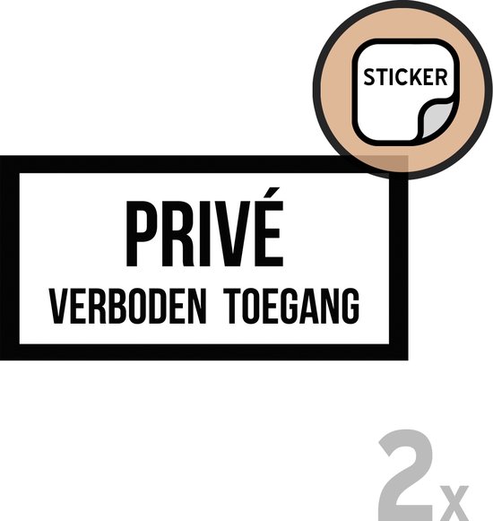 Pictogram/ stickers (2x) | "Privé - Verboden toegang" | 20 x 10 cm ...