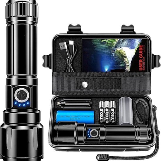 Nood Zaklamp - Nood Zaklamp - Zaklamp op Batterijen - Oplaadbare Zaklamp - Zaklamp... | bol