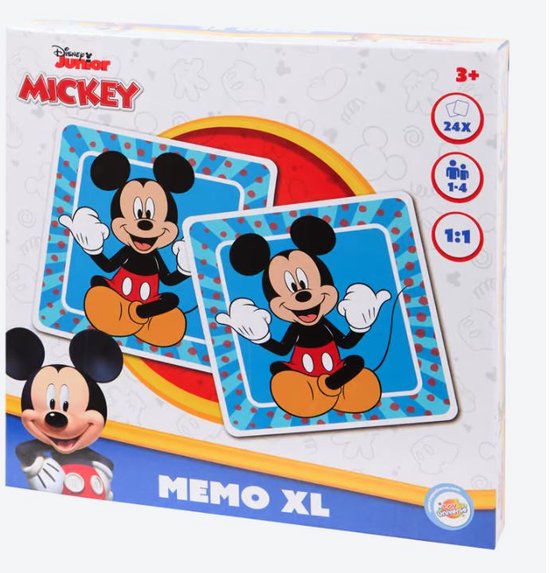 mickey memory XL - grote kaarten 12x12cm - mickey mouse - spel - kind ...