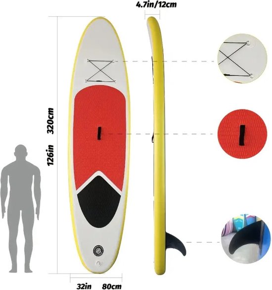 Livano Sup Board - Opblaasbaar - Supboard - Sup Boards - Paddle - Kayak - Groen - 320cm | bol