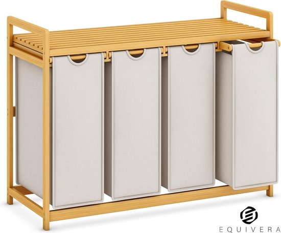 Equivera Wasman 4 Vakken - Wasmand - Wassorteerder - Wasbox | bol