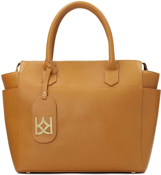 Capacious light brown leather handbag | bol
