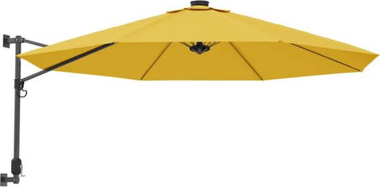 vidaXL Wandparasol 290 cm - Geel - UV-bescherming Wandparasol - Parasol ...