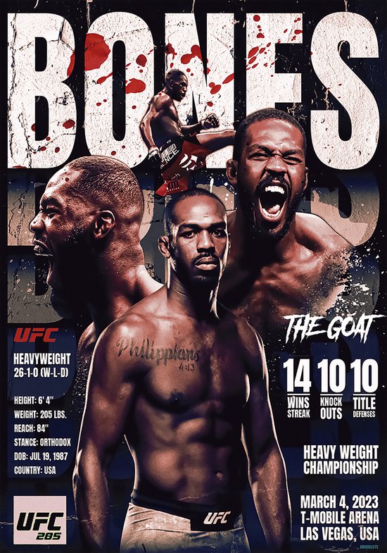 Jon Jones "The Goat" UFC Fighter Poster Ingelijst | bol