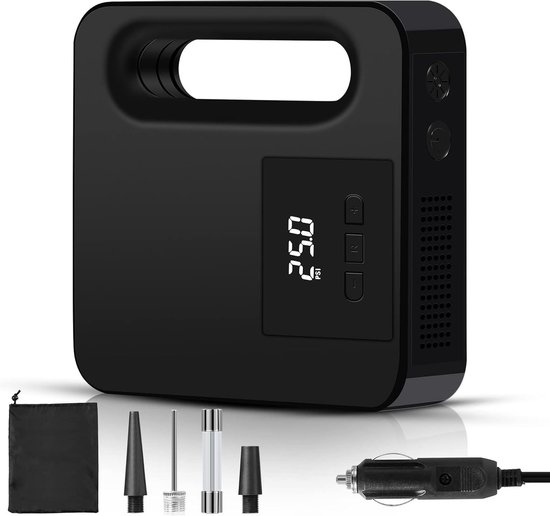 Draagbare Auto Luchtcompressor 150 PSI met Digitaal LCD-Display en LED-Zaklamp - 12V... | bol