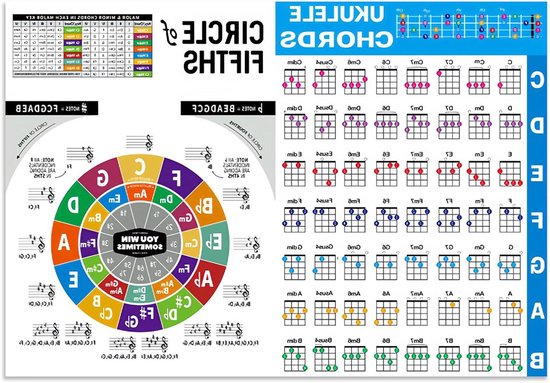 Ukulele Chord Fingering Chart Poster for Beginners and Musicians ...