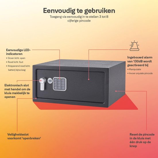 Elektronische Kluis met Alarm voor Laptop - Veilig en Betrouwbaar | bol