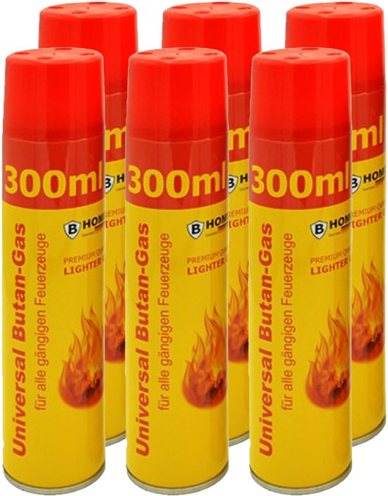 B-Camping Aansteker gas - 6x - 300 ml - butaan gasfles - navulling ...