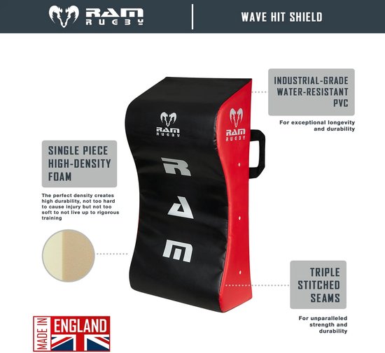 Wave Hit Shield - High density foam - Rood/zwart - Large | bol