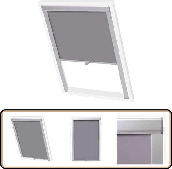 vidaXL Rolgordijn verduisterend grijs CK02 Velux Rolgordijn ...