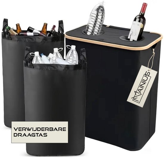 Mainius Statiegeld bak - Lege flessen & blikjes - 140L - 2 vakken ...