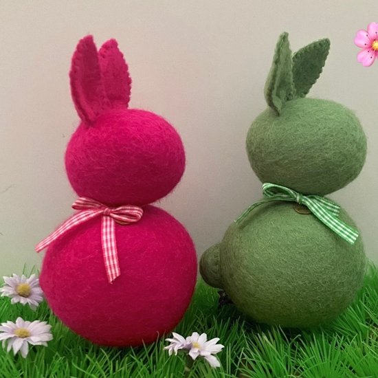 Luna-Leena paashaas groen - wol vilt - handmade in Nepal - paas ...