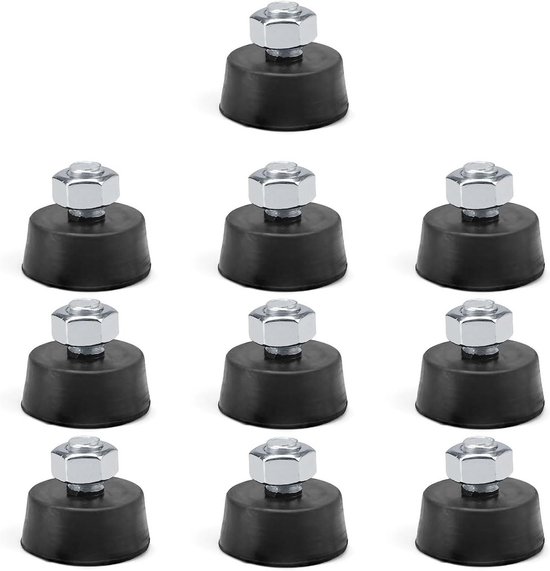 Rubberen voetjes M10 zwart - 10 stuks, verstelbare poten voor meubels | bol