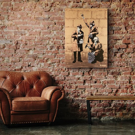 Banksy Graffiti - Spy Booth - Premium Canvas Print 64x90 cm ...