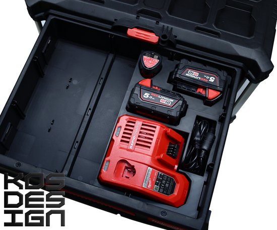 Milwaukee Packout Inlay - Inserts voor lader en accu's - 2 en 3 lades | bol