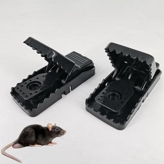 Set van 6 professionele muizenvallen - Zwarte kleur - Effectief voor ...