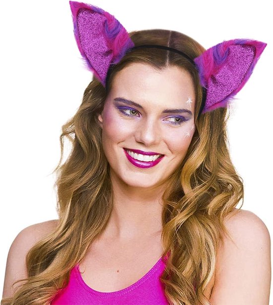 3-delige kattenkostuumset met lange bont-kattenstaart en kattenoren ...