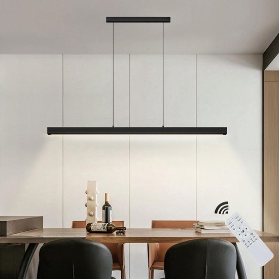 Moderne LED Hanglamp Eettafel - dimbaar - 1 stuk - zwart - hout ...