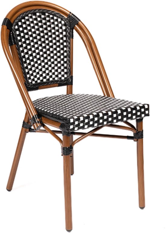 Comfortabel Terrasstoel (Set van 2) - Stoel Lyon - Zwart Wit ...