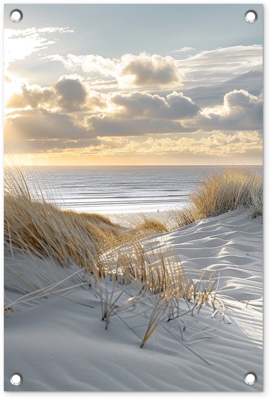 Tuinposter 40x60 cm - Tuindecoratie Zonsondergang - Duinen - Planten - Natuur - Strand... | bol