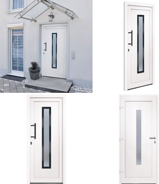 vidaXL Voordeur 88x200 cm PVC wit - Voordeur - Voordeuren - Deur ...